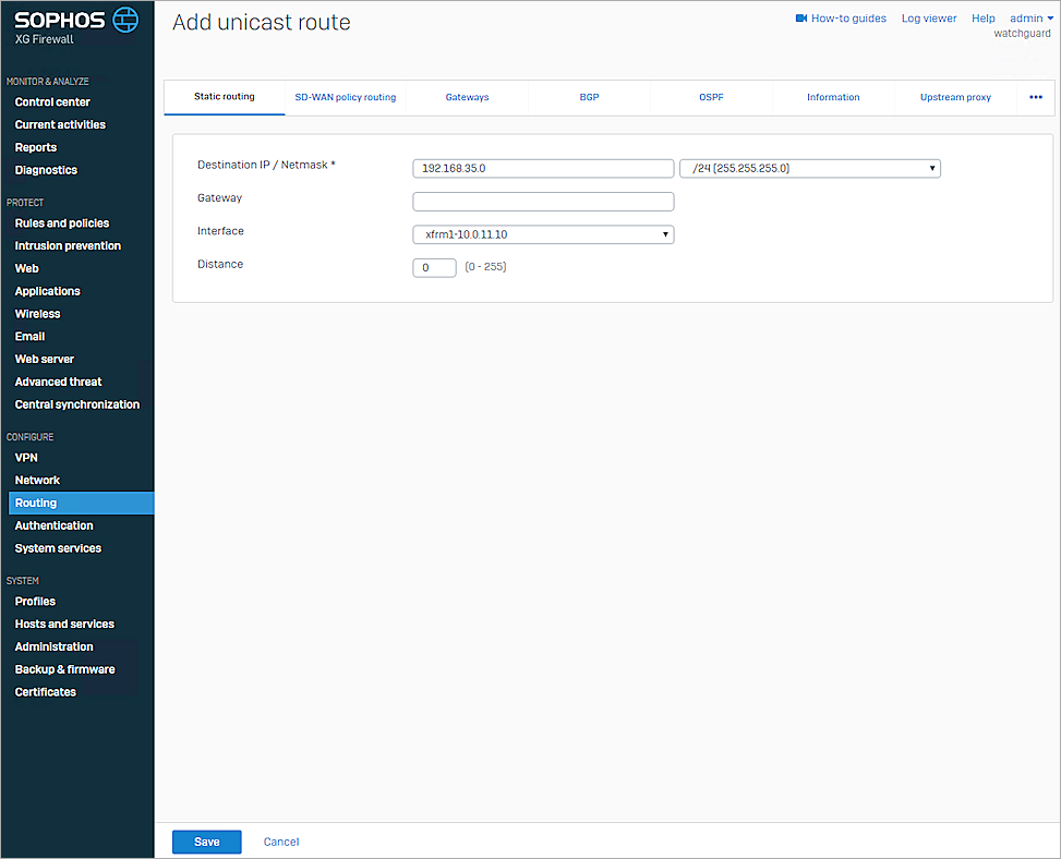 Sophos XG Firewall BOVPN Virtual Interface Integration Guide